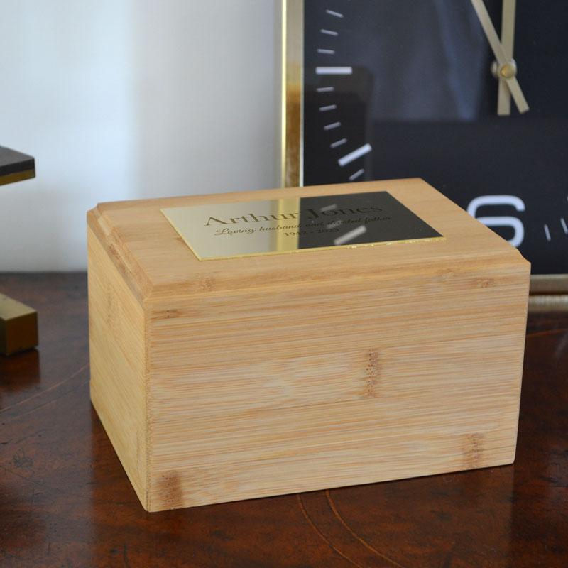 Personalised Bamboo Urn with Traditional Engraved Message | Always Personal