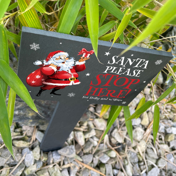 Personalised Cartoon Santa Please Stop Here Sign | Always Personal