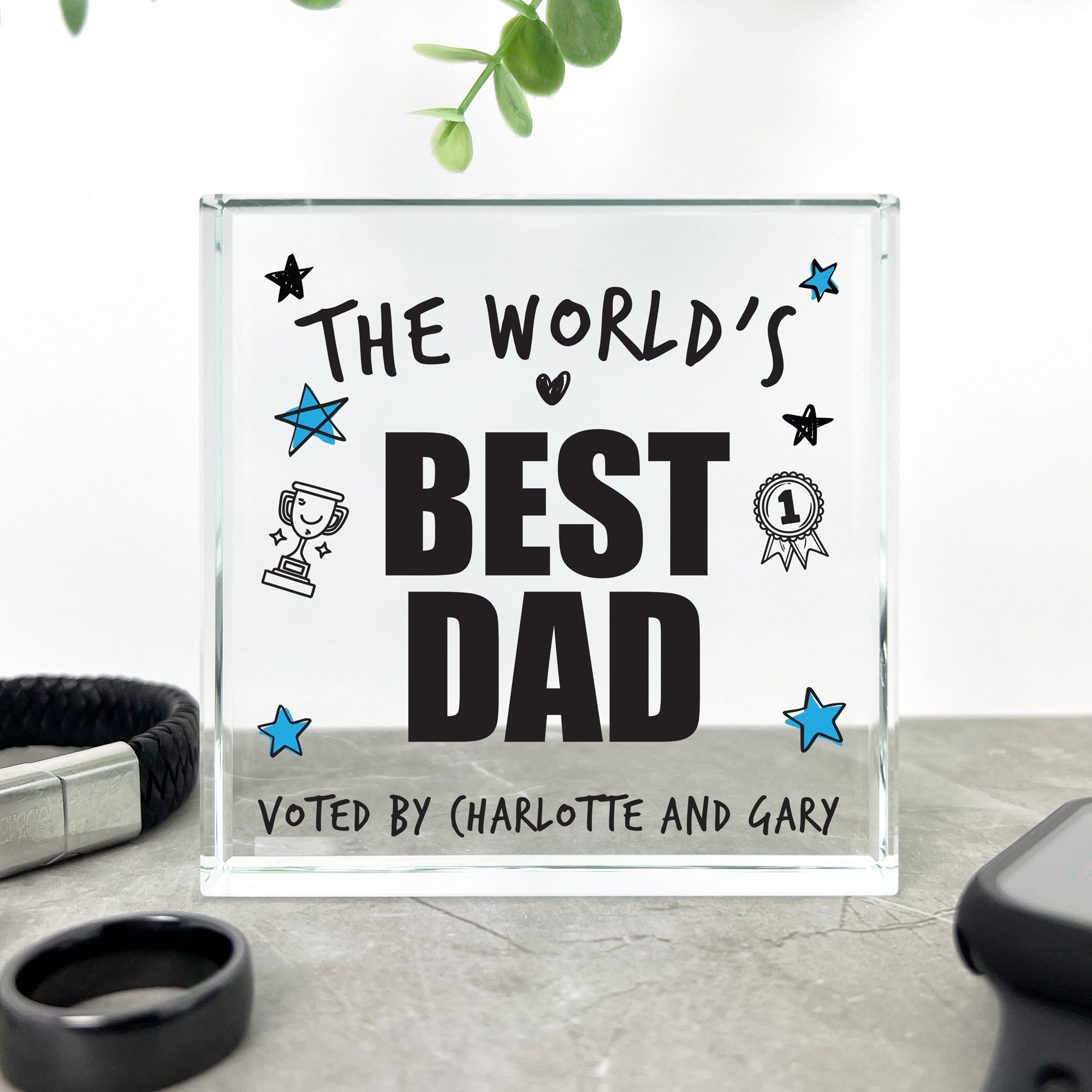 Personalised The World's Best Dad Crystal Token – Always Personal