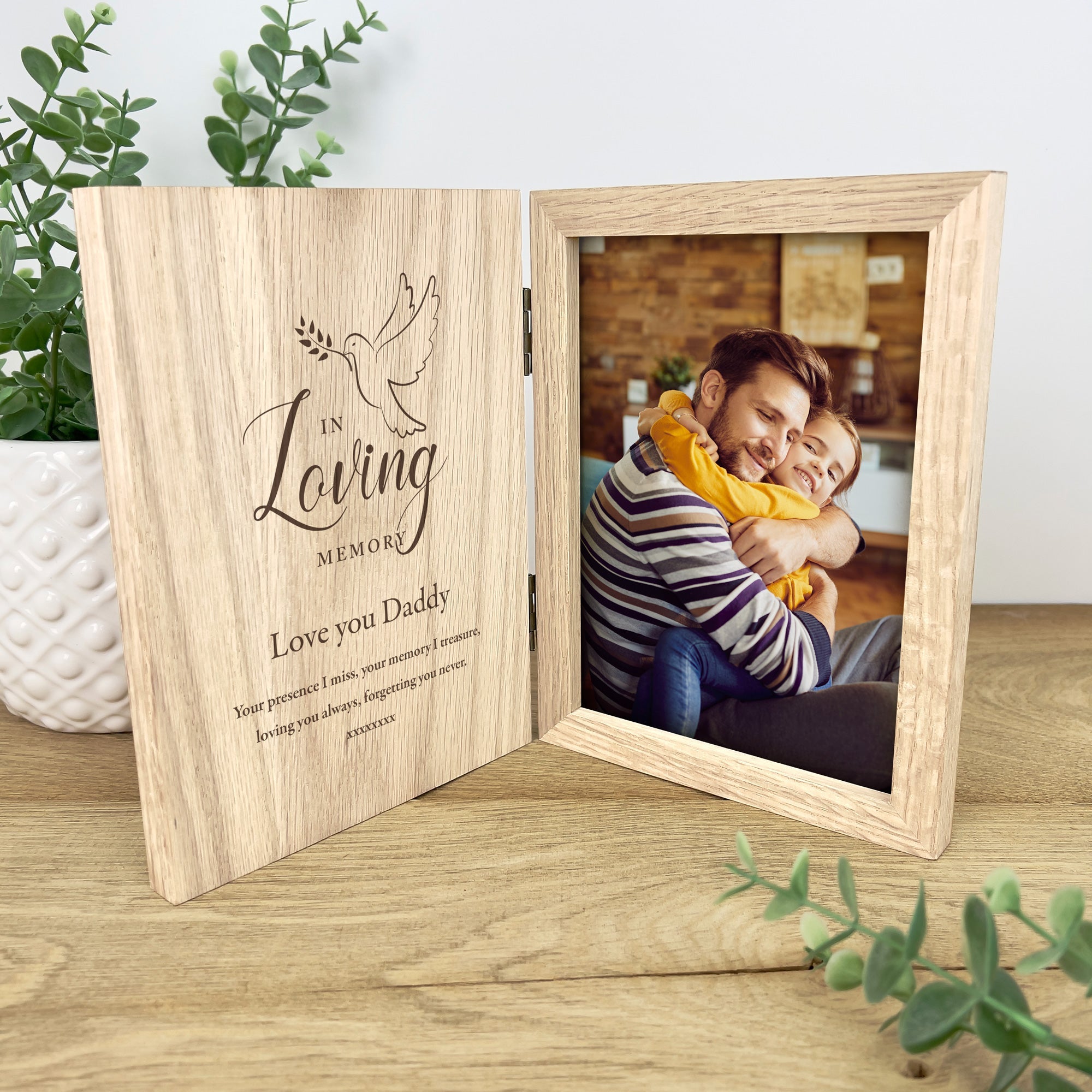 Personalised In Loving Memory Dove Memorial Book Photo Frame – Always ...