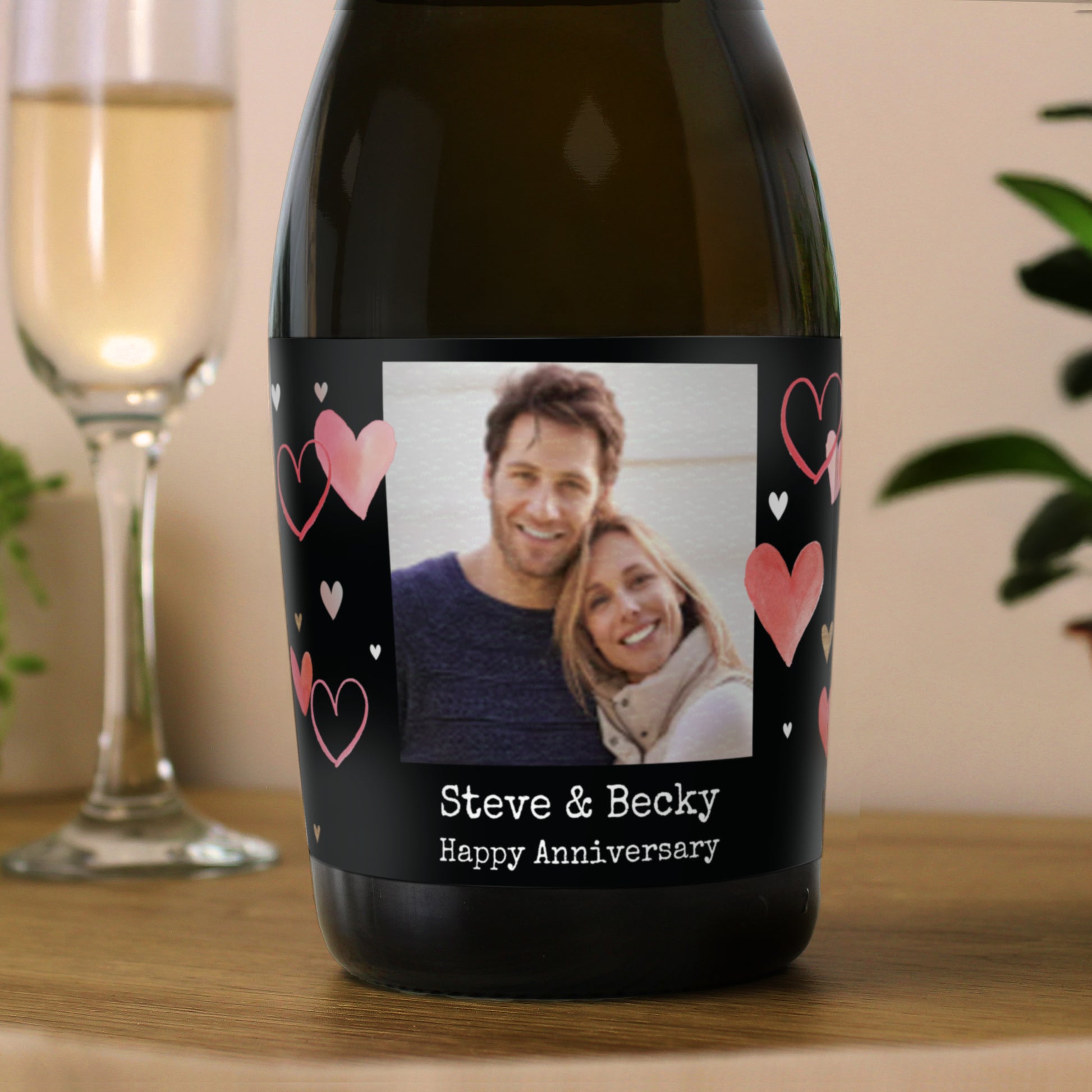 Personalised Photo Upload Heart Prosecco – Always Personal