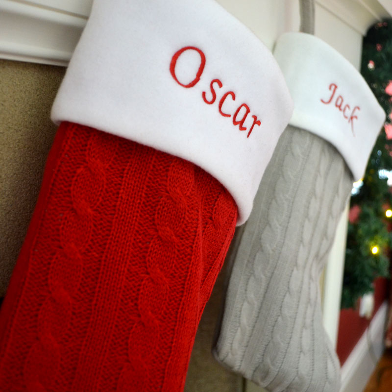 Knit personalized christmas stockings store