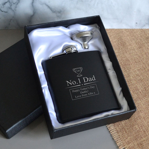 Personalised Engraved Best Dad Hip Flask 6oz | Always Personal