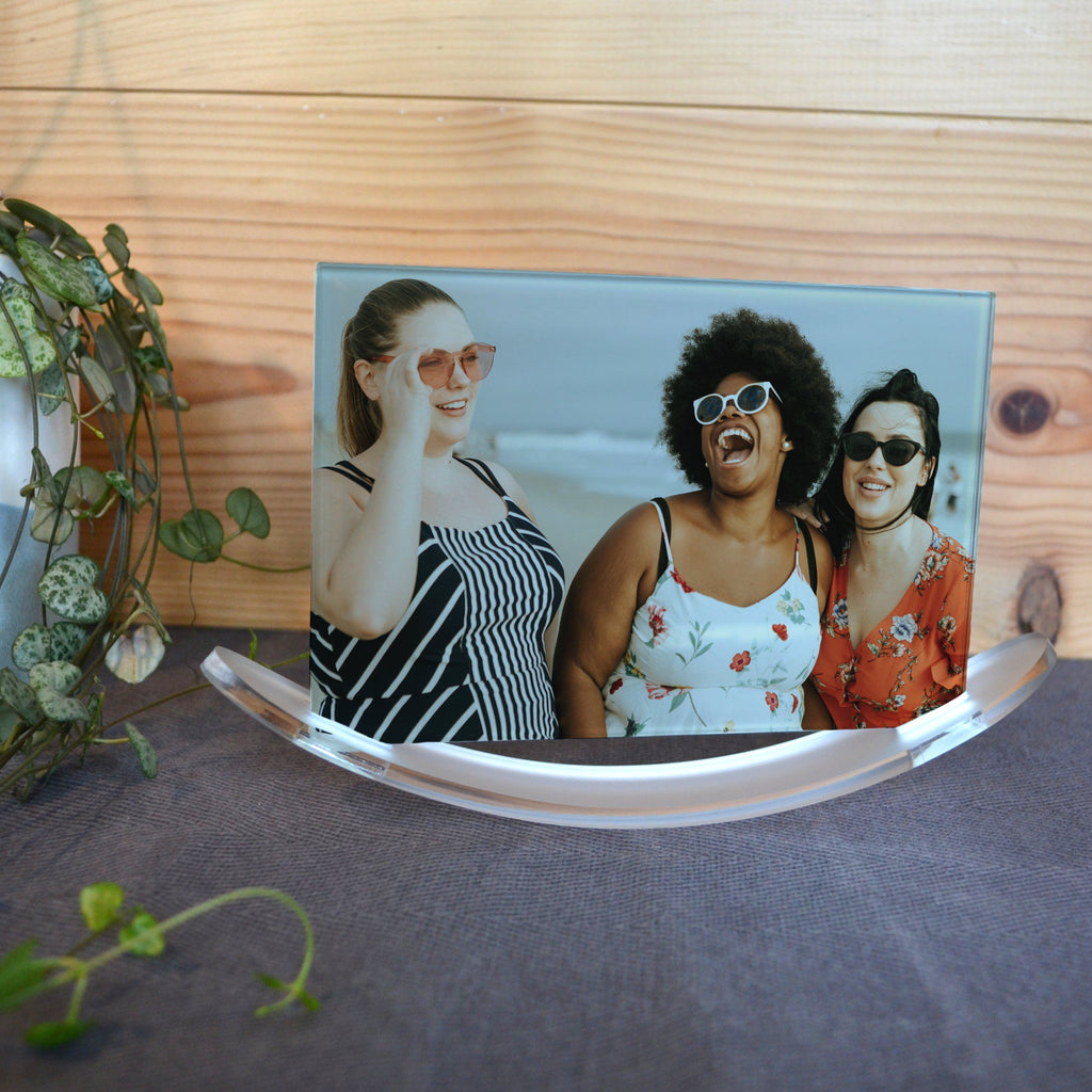 Personalised Glass Photo Block With Stand | Always Personal