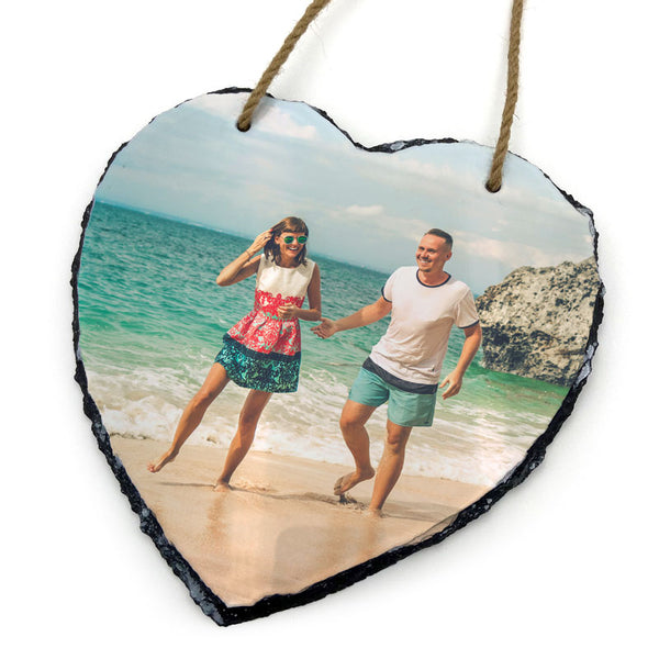 Personalised Heart Photo Slate Hanging Plaque | Always Personal