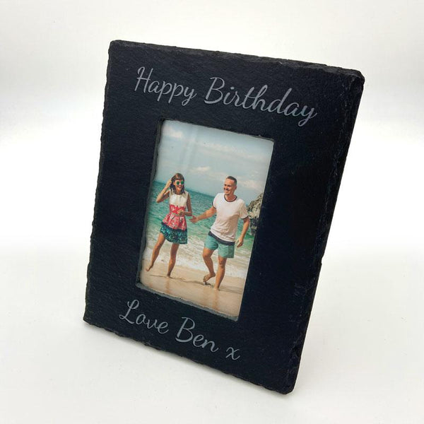 Personalised Engraved Slate Photo Frame Rectangle | Always Personal