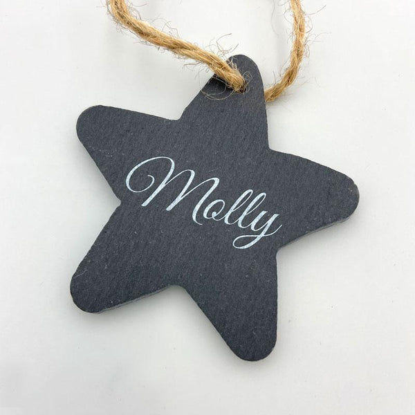 Personalised Name Slate Star Christmas Bauble | Always Personal